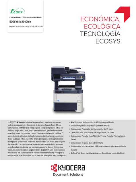 Ecosys M3040idn Pdf Impresora Computación Escáner De Imagen