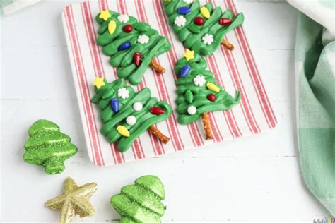 Pretzel Christmas Trees No Bake Christmas Treat Bullocks Buzz