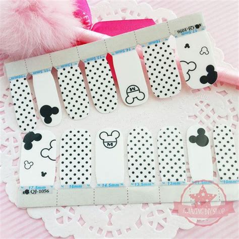 Mickey Mouse Polka Dot One Set Of Full Nail Polish Strips Etsy