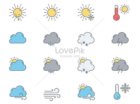 날씨 아이콘 원 Png 일러스트 무료 다운로드 Lovepik