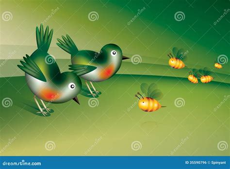 Birds And The Bees Stock Vector Illustration Of Birds 35590796
