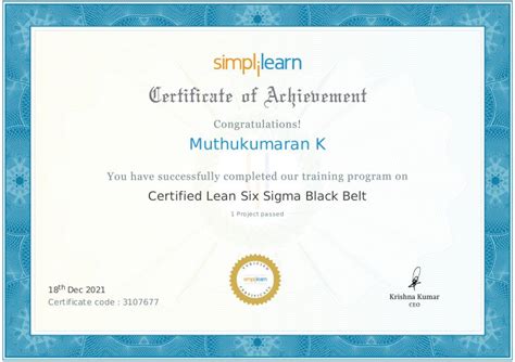 Muthu Kumaran On Linkedin Learningcontinues Leansixsigmablackbelt