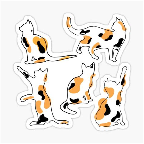 Cute Calico Cats Sticker By Gasgoose Redbubble