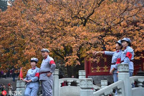 北京香山紅葉節已進尾聲 遊客變身紅軍拍照合影 每日頭條