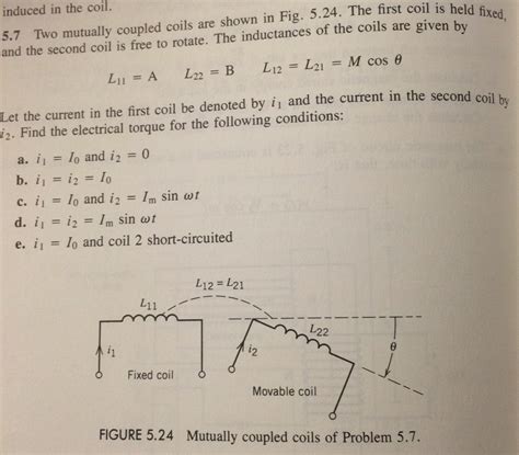 Solved Two Mutually Coupled Coils Are Shown In Fig 524 The First