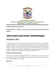 Understanding Input And Output Devices In Computing Course Hero