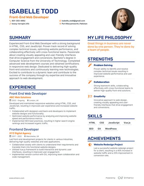3 Front End Web Developer Resume Examples And How To Guide For 2024