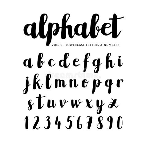 Hand Drawn Alphabet Font Letters Written With Marker Ink Stock Vector Illustration Of Black