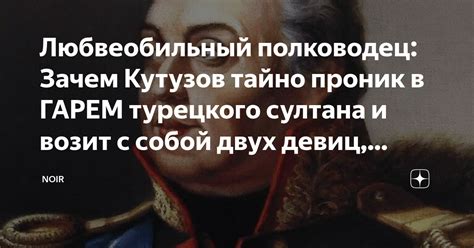 Любвеобильный полководец Зачем Кутузов тайно проник в ГАРЕМ турецкого султана и возит с собой