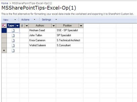 Create SharePoint Custom List Populated With Excel Data Part 1