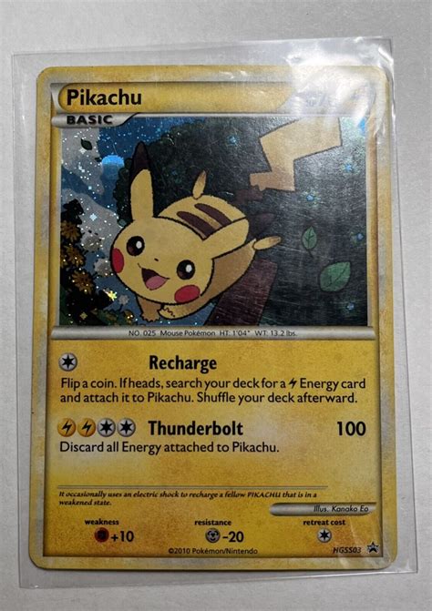 Pikachu Holo Rare Hgss03 Black Star Promo Pokemon Lp 2010 Values Mavin
