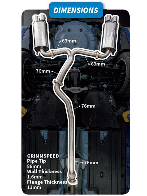 Grimmspeed Catback Exhaust System Un Resonated 2017 Subaru Wrx Sti