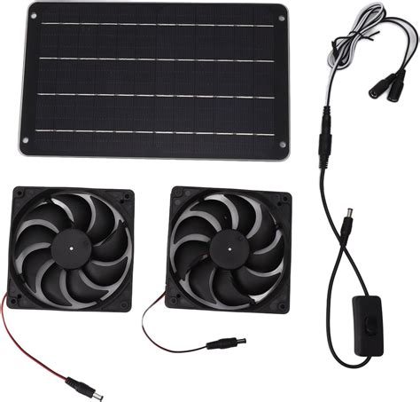 Amazon Solar Powered Dual Fan W V Energy Saving Portable Solar Panel Fan Kit For Home