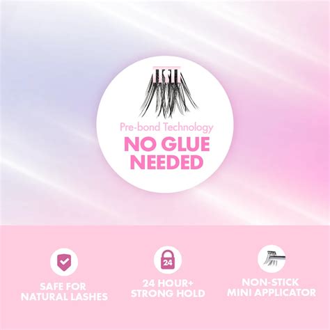 Ienvy By Kiss Press And Go Press On Pre Glued Lash Clusters Clean Day