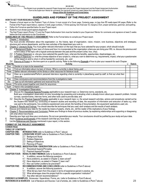 Bia Practice Sg Annexure E Project Assignment Guidelinesandformat Pdf