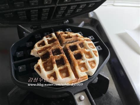 간식 만들기 호빵 와플 팬 구이