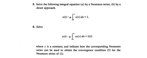 solved 5 solve the following integral equation a by a