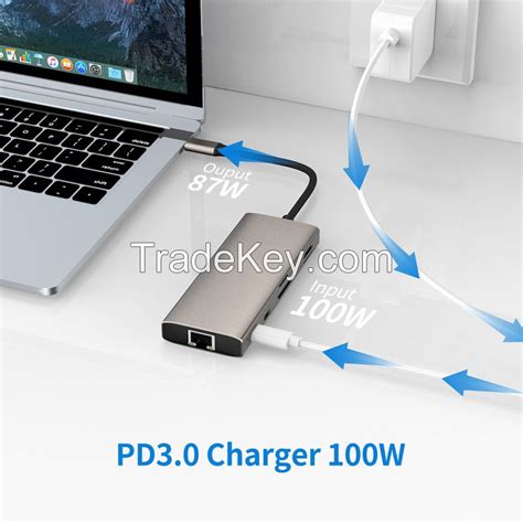 In Laptop Docking Station Gigabit M RJ Ethernet Mac Adapter USB Type C Usb C Hub