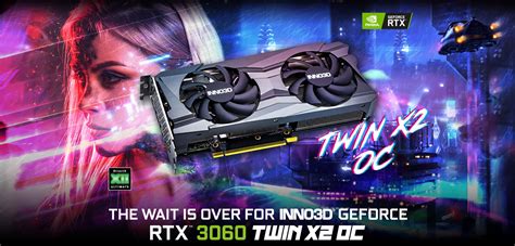 Vga Inno3d Geforce Rtx 3060 Twin X2 Oc 12gb Gddr6 N30602 12d6x 11902120h