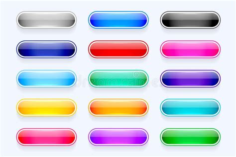 Set Of Empty Uiux App Button Element Icon Design Stock Vector