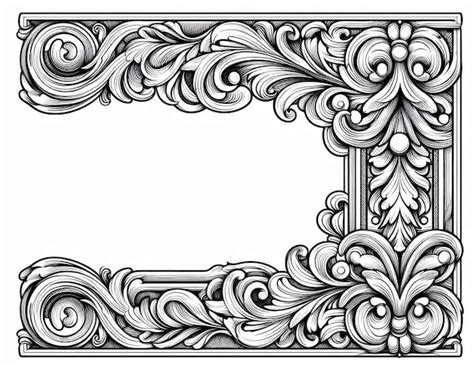 Ornate European Style Border And Corner Designs Premium Ai Generated
