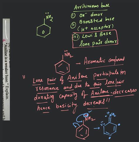 Aniline Is A Weaker Base Explain Filo