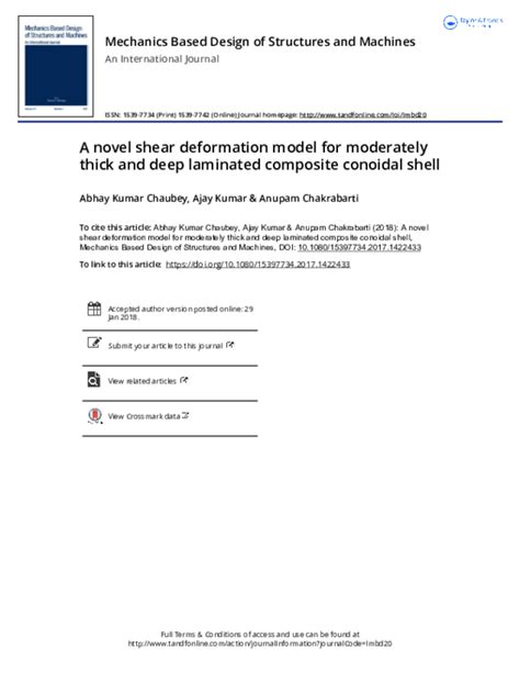 Pdf Novel Shear Deformation Model For Moderately Thick And Deep