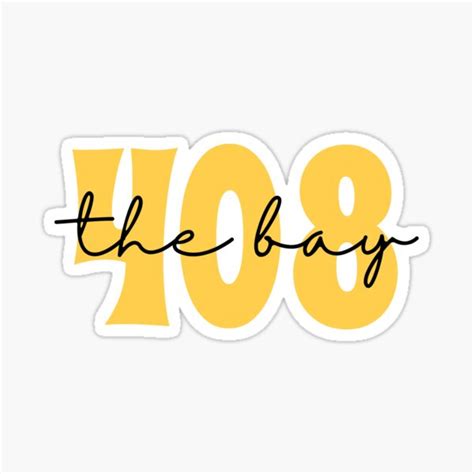 Yellow Bay Area Area Code 408 Sticker For Sale By Shelbyann Redbubble