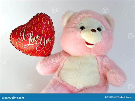Teddy Bear With Heart Balloon Stock Photo Image Of Gift Loveheart