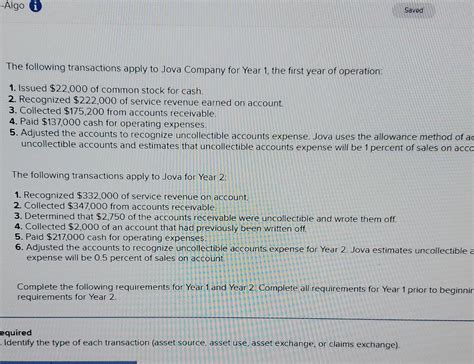 Solved The Following Transactions Apply To Jova Company For