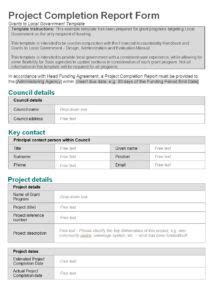 Work Completion Report Example Free Report Examples