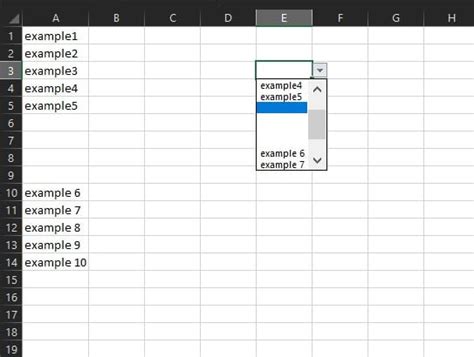 Dropdown Table Without Blank Spaces Rexcel