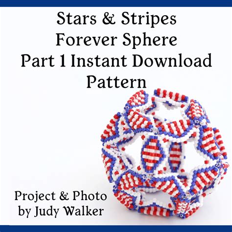 Stars And Stripes Beaded Sphere Part 1 Instant Download Pattern