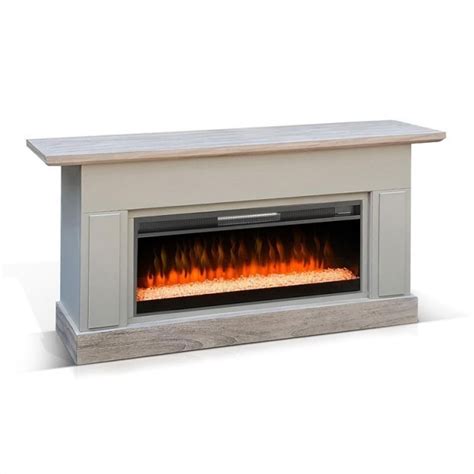 Wheat And Pavestone Fireplace Mantel W Crystal Fireplace Insert By