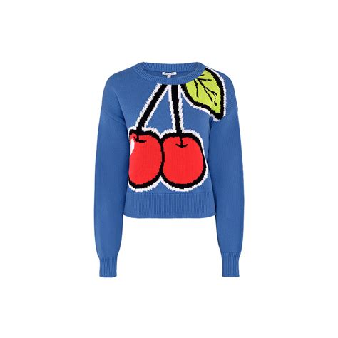 Maja Blue Cherry Cropped Jumper Olivia Rubin