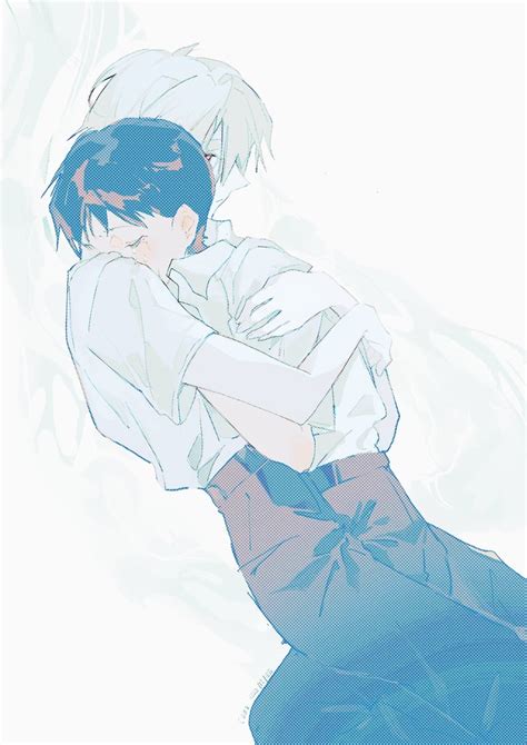 Ikari Shinji And Nagisa Kaworu Neon Genesis Evangelion Drawn By Caki