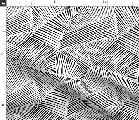 Hand Drawn Polygon Stripes Patchwork Fabric Spoonflower