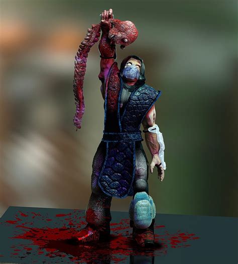 Sub Zero Spine Rip Fatality 4k Pbr Re Render New Absorption Effect