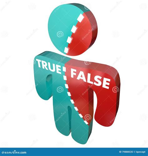 true vs false right wrong person accurate correct stock illustration