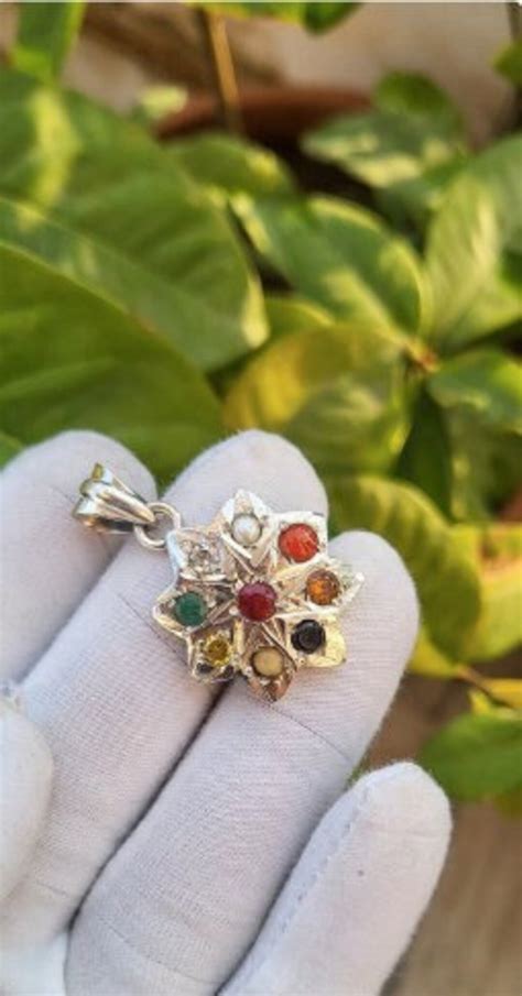 Navratan Pendant Gemstone Pendant Locket Pendant Dainty Pendant In 925