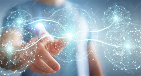 Premium Photo Businessman Using Digital Network Connection Sphere 3d Rendering