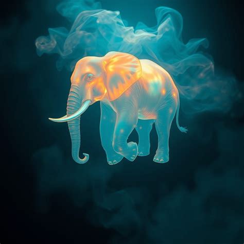 An Hologramm Of An Elefant Ghost Ethereal Elephant Ghost