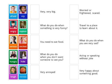 Unit 1 Key Words Match Up