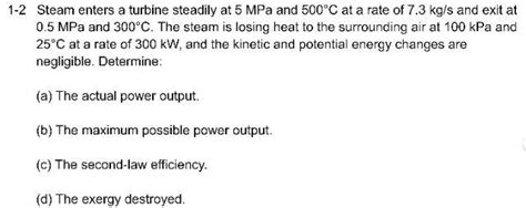 Solved 2 Steam Enters A Turbine Steadily At 5MPa And 500C Chegg