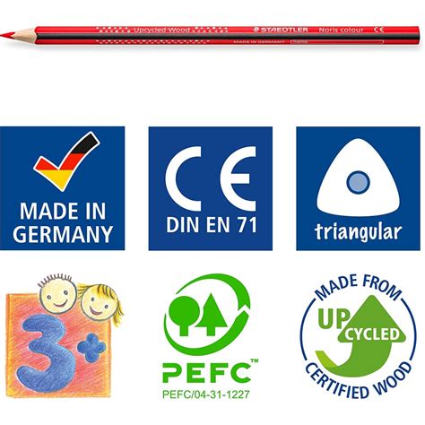 Staedtler Colored Pencils Noris Color Ergonomic Three Cant Format Non
