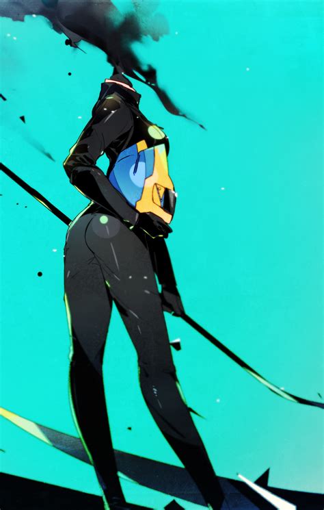 Safebooru 1girl Ass Biker Clothes Bikesuit Black Bodysuit Blue