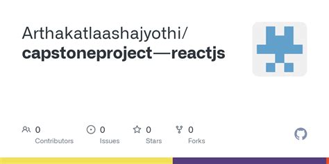 Github Arthakatlaashajyothi Capstoneproject Reactjs