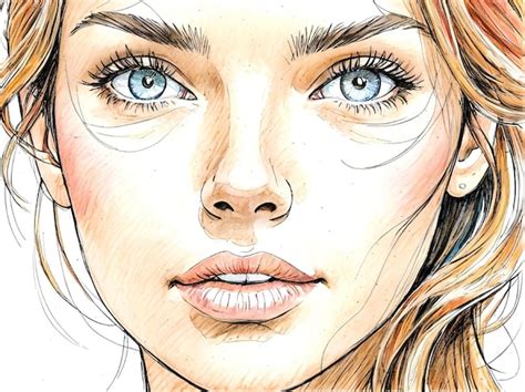 Premium Photo Pretty Girl Painting Portrait With Beautiful Eyes