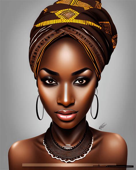 Beautiful Brown Skinned Bombshell Wearing African Clothes And Headwrap