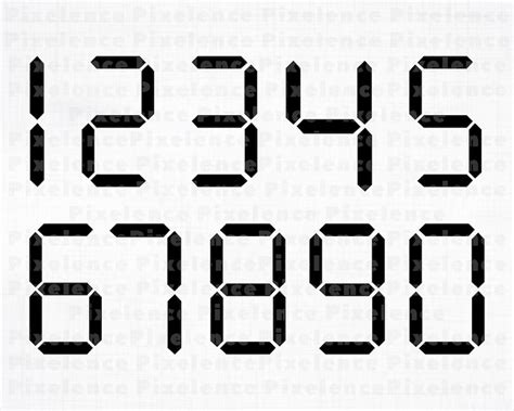 Digital Numbers Svg Bundle Fonts Svg Digital Numbers Etsy